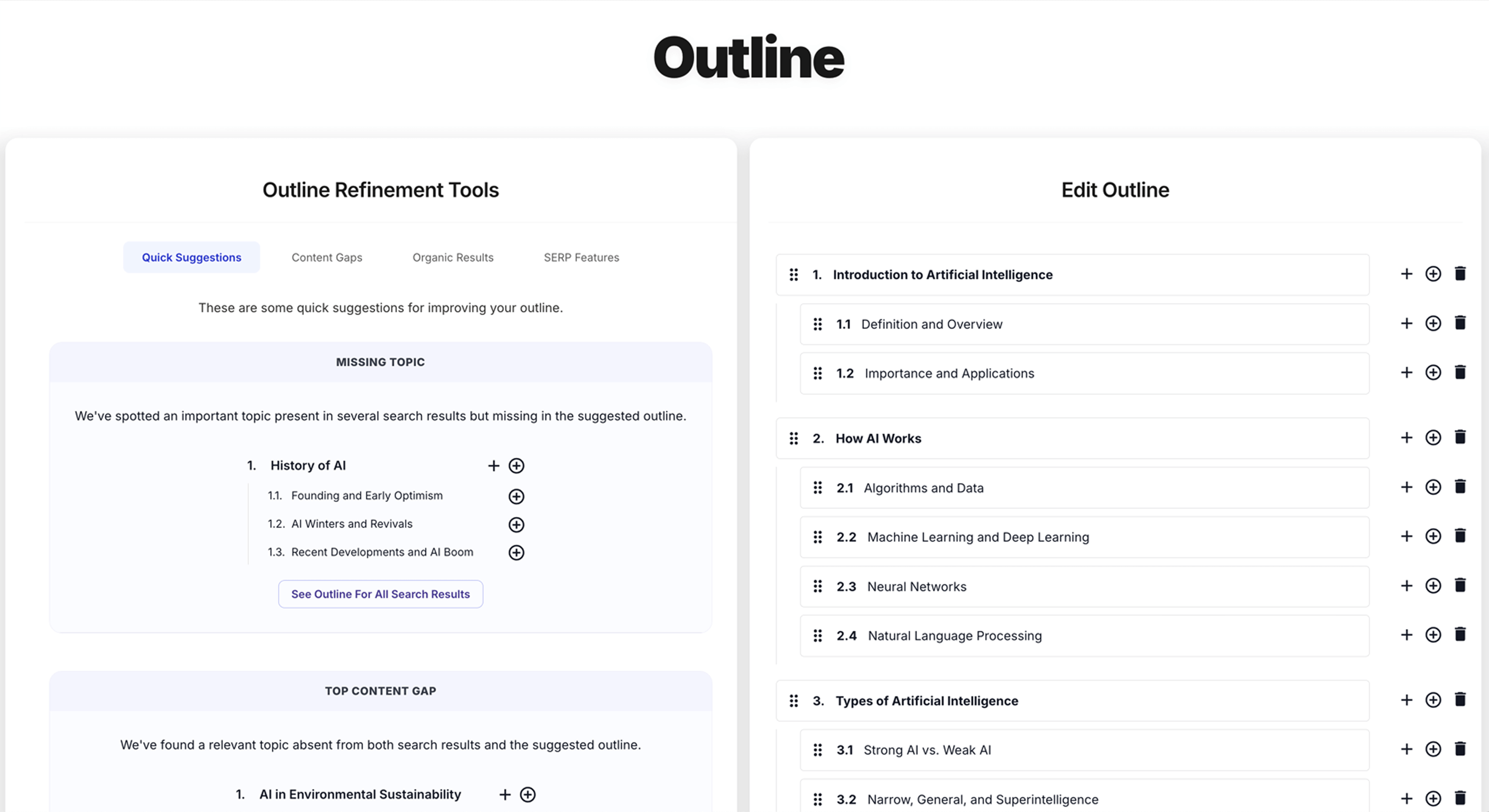 Outline Creation from SERP Insights